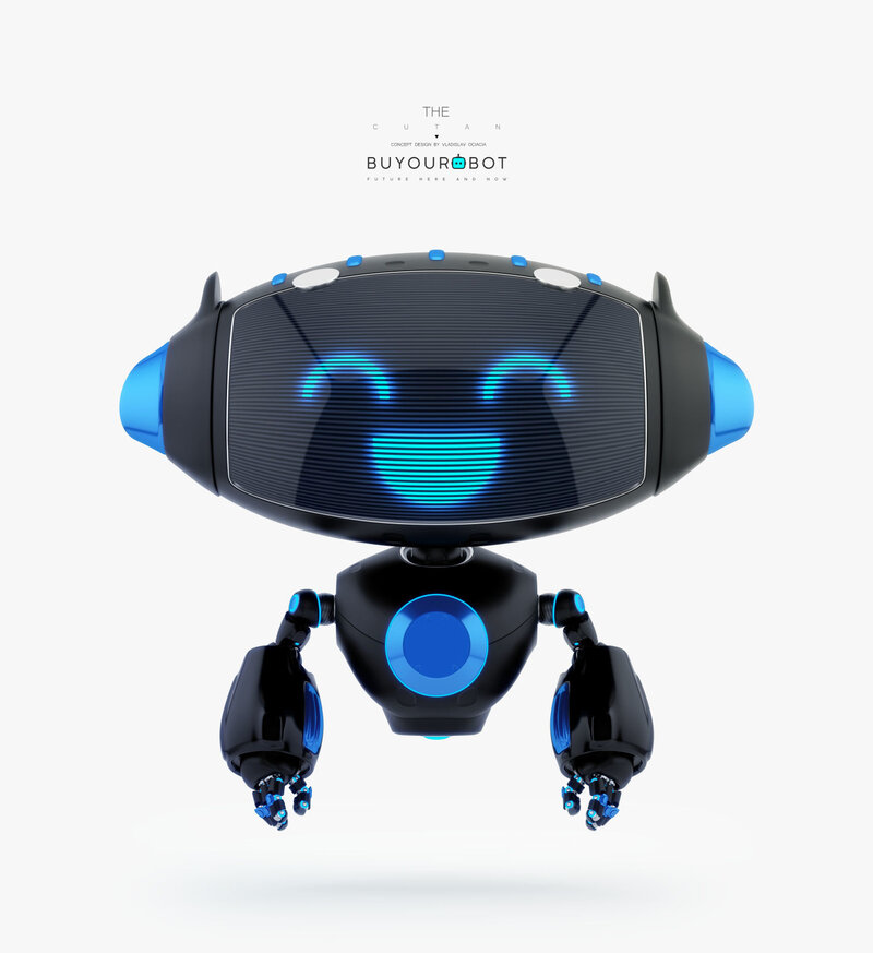AERIAL BLACK CUTE CAT BOT 3D model