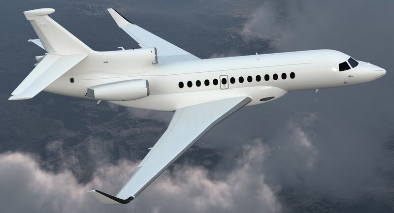 Business Jet Dassault Falcon 7X Generic Rigged 3D Model
