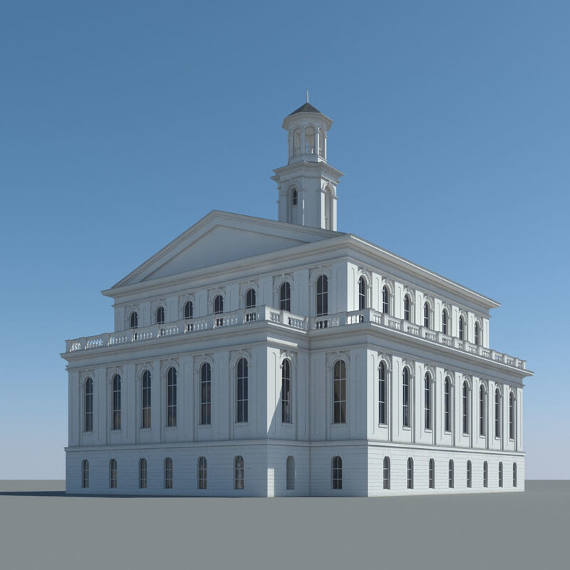 Generic Town Hall Building 3D model