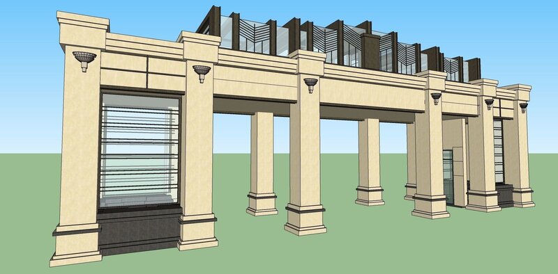 classical gate house sketchup model 3D model