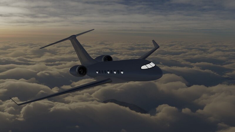 Private Jet with 8K Custom Vector Textures 3D model