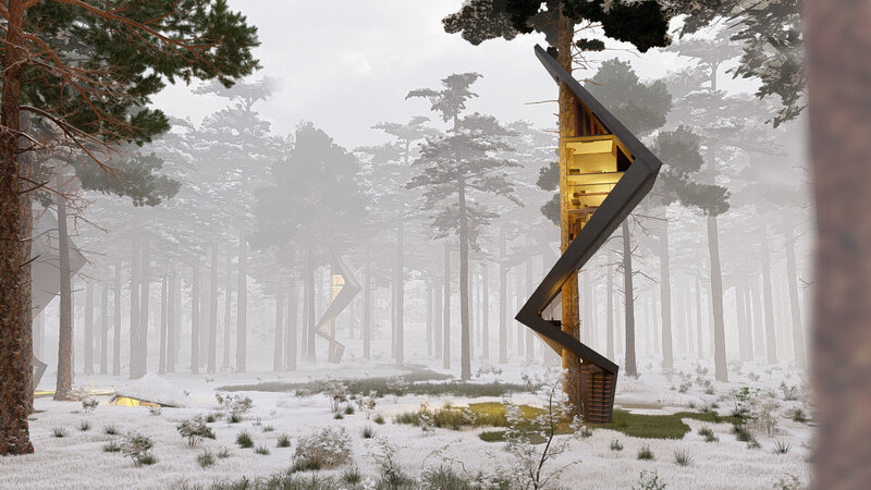 Treehouse in the jungle 4k animated full project presentation 3D model