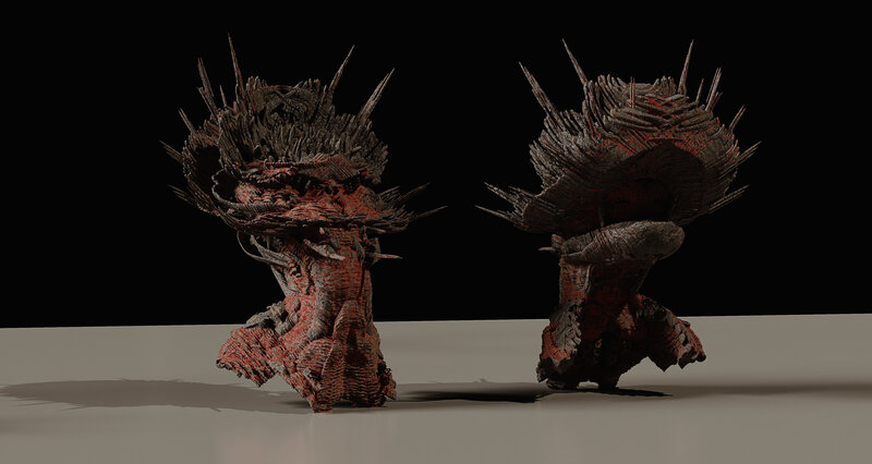 Bio-Organic Alien Structures Kitbash 3D Assets 3D model