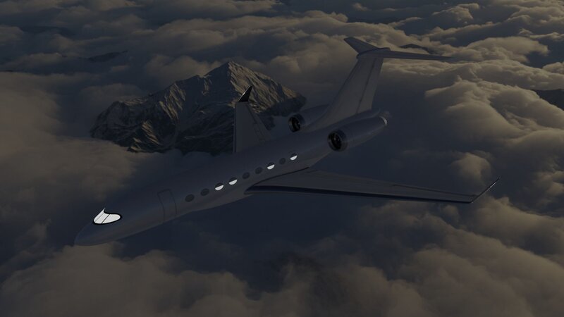 Private Jet with 8K Custom Vector Textures 3D model