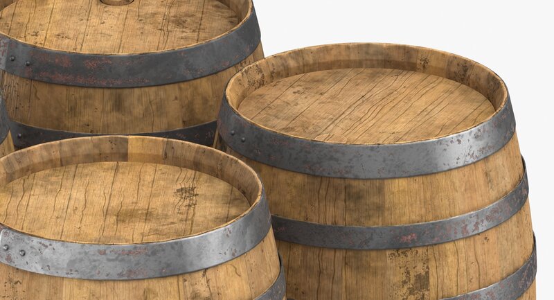 Barrel Wood Pallet and Pallet Stacked