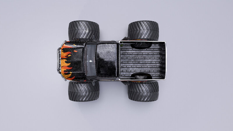 Monster Truck Full Rig Unity and Unreal Engine 4 Low-poly 3D model