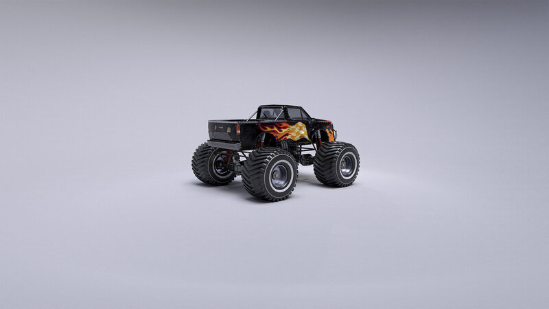 Monster Truck Full Rig Unity and Unreal Engine 4 Low-poly 3D model